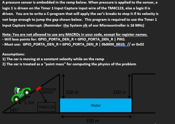 A pressure sensor is embedded in the ramp below. When | Chegg.com