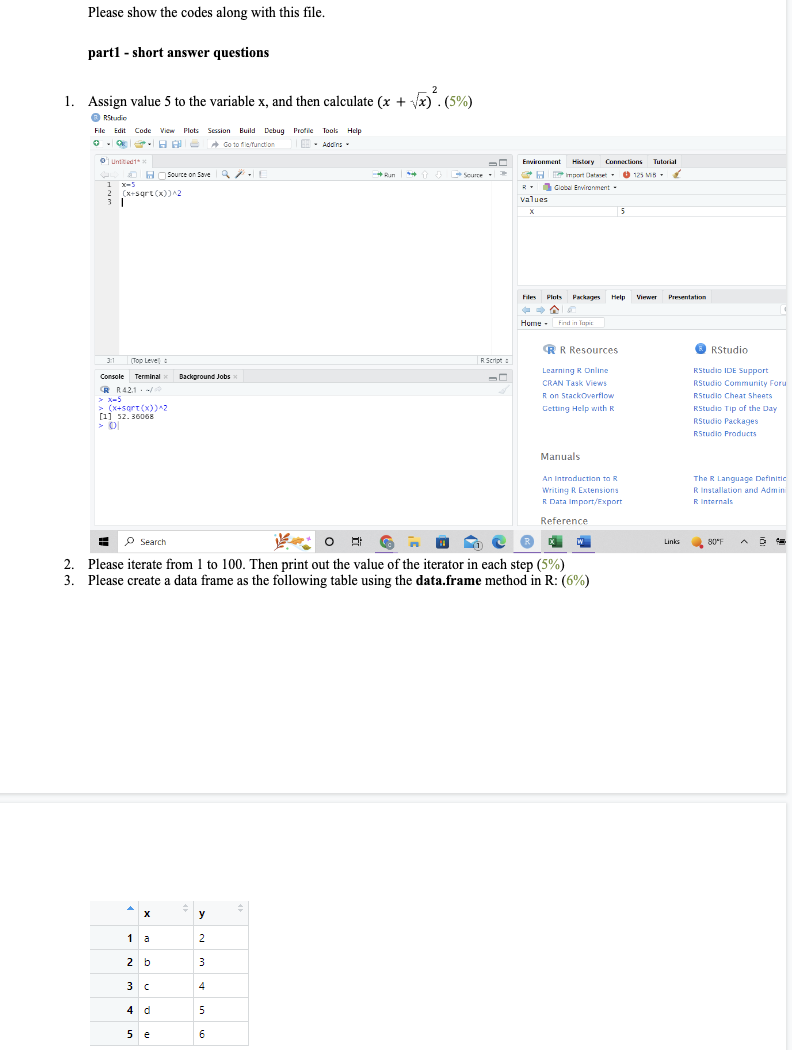 Solved Please show the codes along with this file. part - | Chegg.com