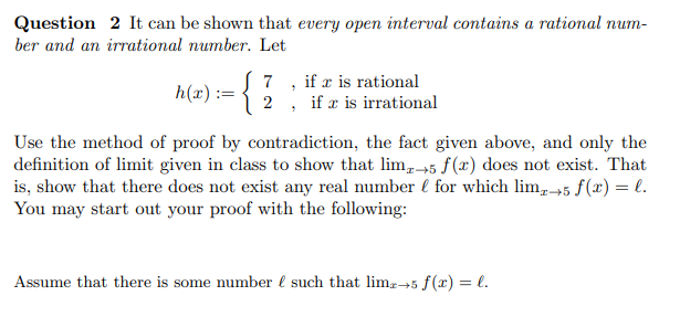 Solved Question 2 It can be shown that every open interval | Chegg.com