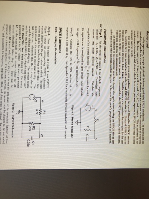 simple circuit will be investigated using SPICE | Chegg.com