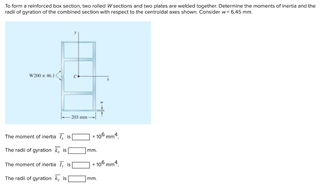 Solved To form a reinforced box section, two rolled W | Chegg.com