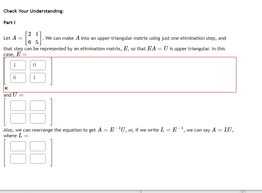 Solved Check Your Understanding: Part 1 2 1 Let A= We can | Chegg.com