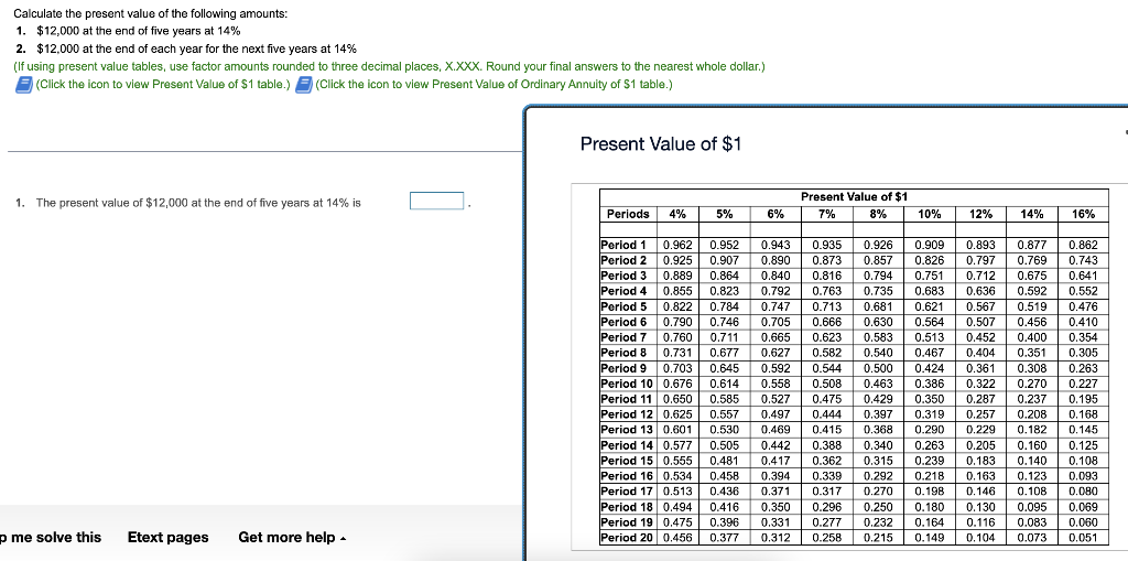 Solved Calculate the present value of the following amounts: | Chegg.com