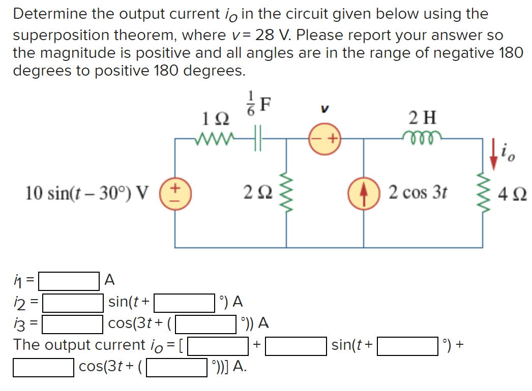 Solved Determine the output current iO in the circuit given | Chegg.com