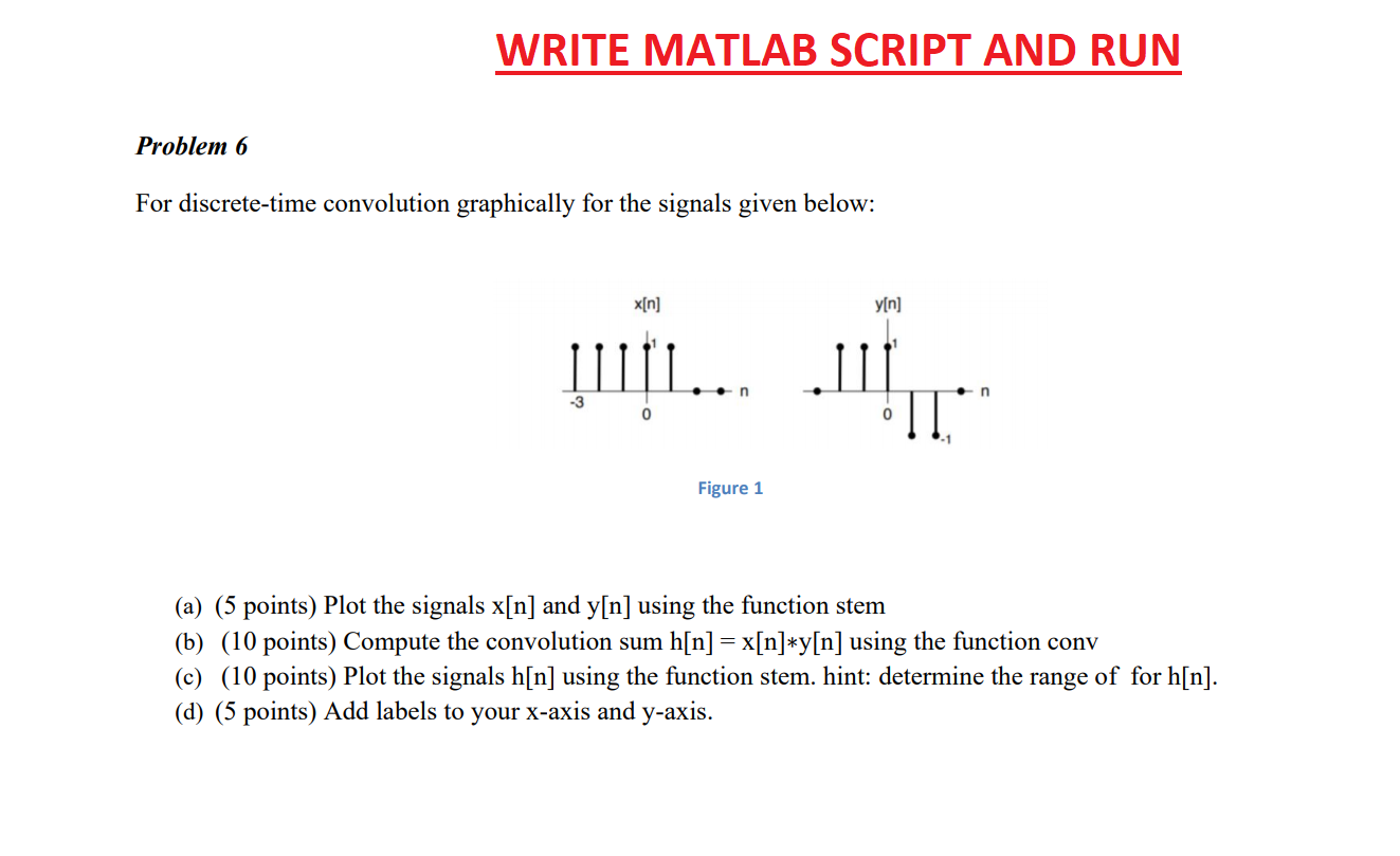 Solved WRITE MATLAB SCRIPT AND RUN Problem 6 For | Chegg.com