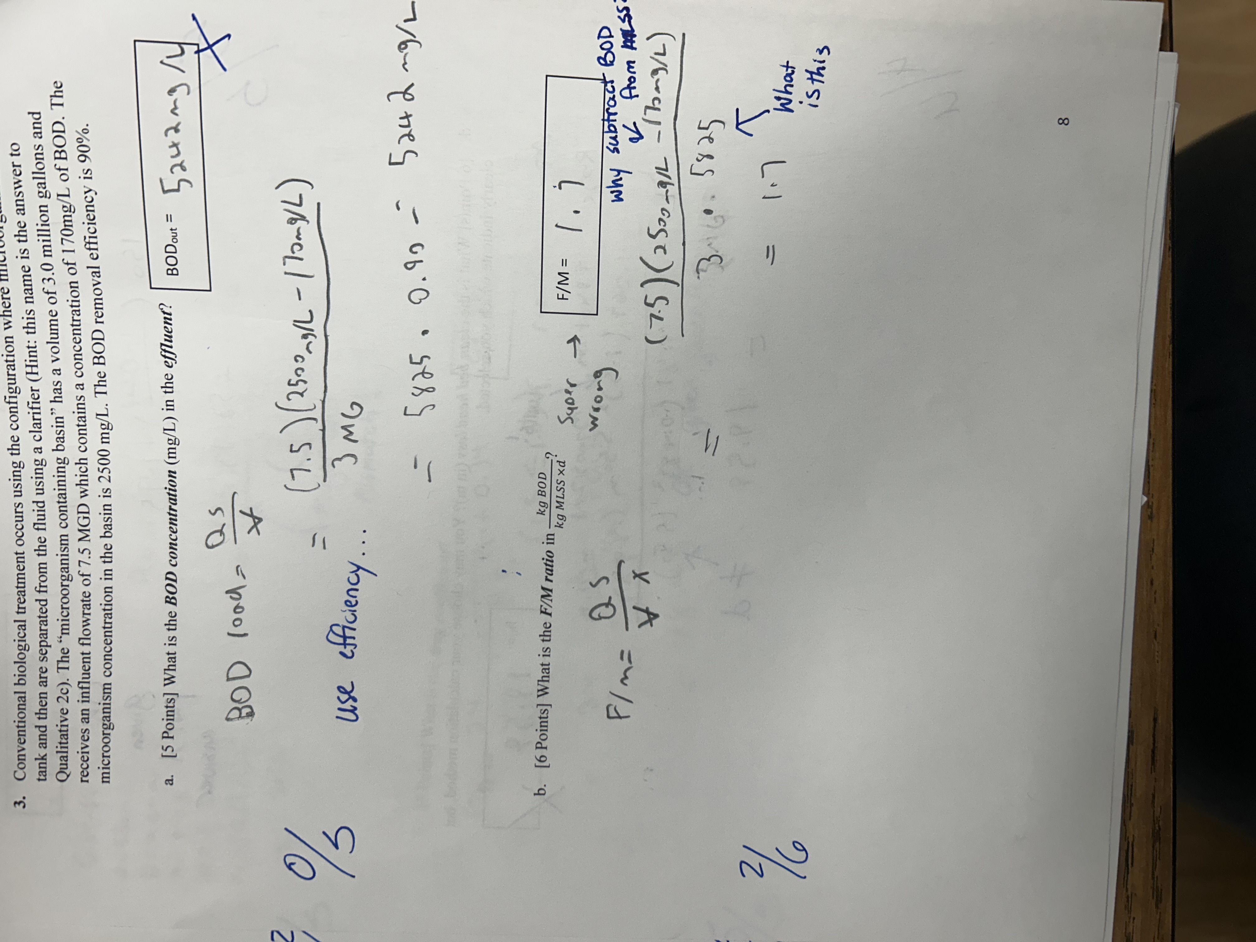 Solved c. [5 ﻿Points] ﻿What is ﻿the hydraulic detention time | Chegg.com