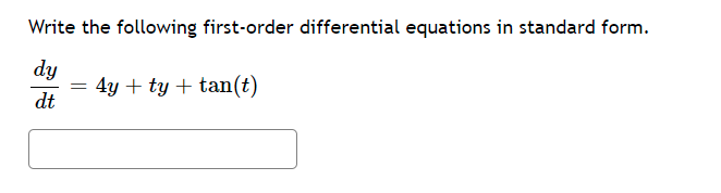 Solved Write the following first-order differential | Chegg.com