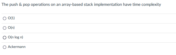 Solved The push & pop operations on an array-based stack | Chegg.com