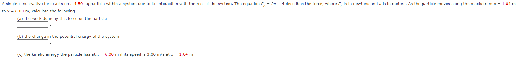 Solved co x=6.00 m, calculate the following. (a) the work | Chegg.com