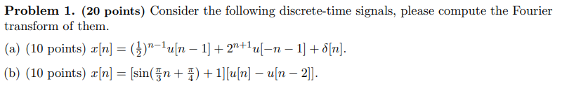 Solved Problem 1. (20 points) Consider the following | Chegg.com