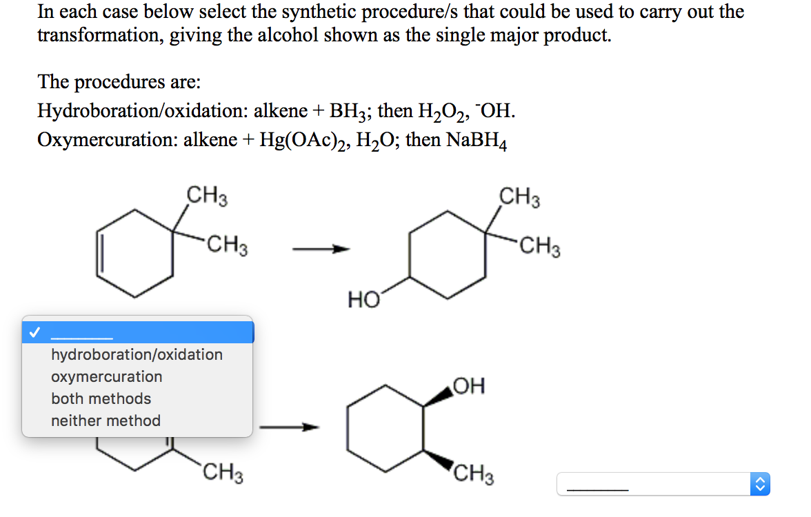 Solved In each case below select the synthetic procedure/s | Chegg.com