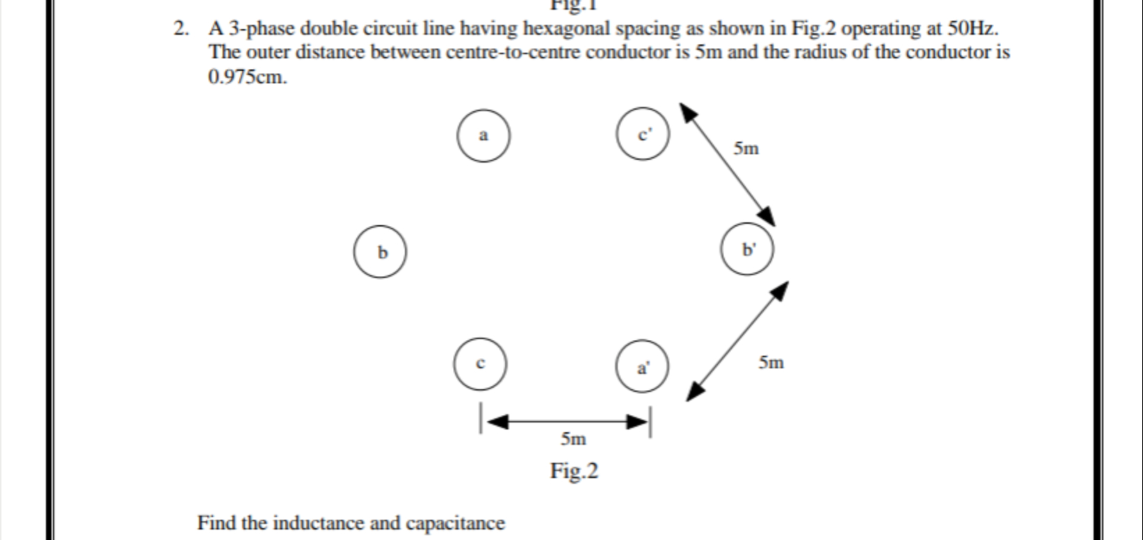 Solved A 3-phase double circuit line having hexagonal | Chegg.com