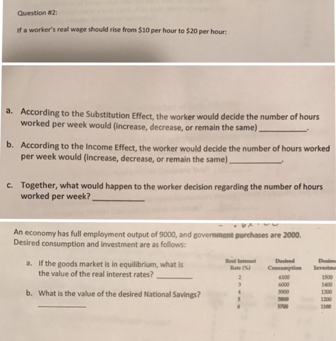 Solved If a worker's real wage should rise from $10 per hour | Chegg.com