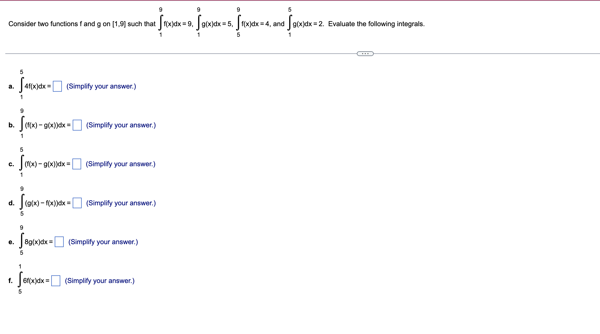 Solved Consider Two Functions F And G On [1 9] Such That