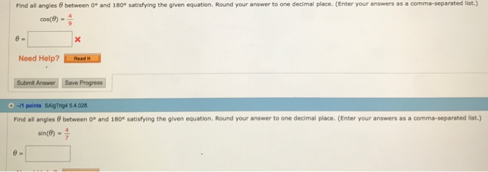 Solved Find all angles theta between 0 degree and 180 degree | Chegg.com