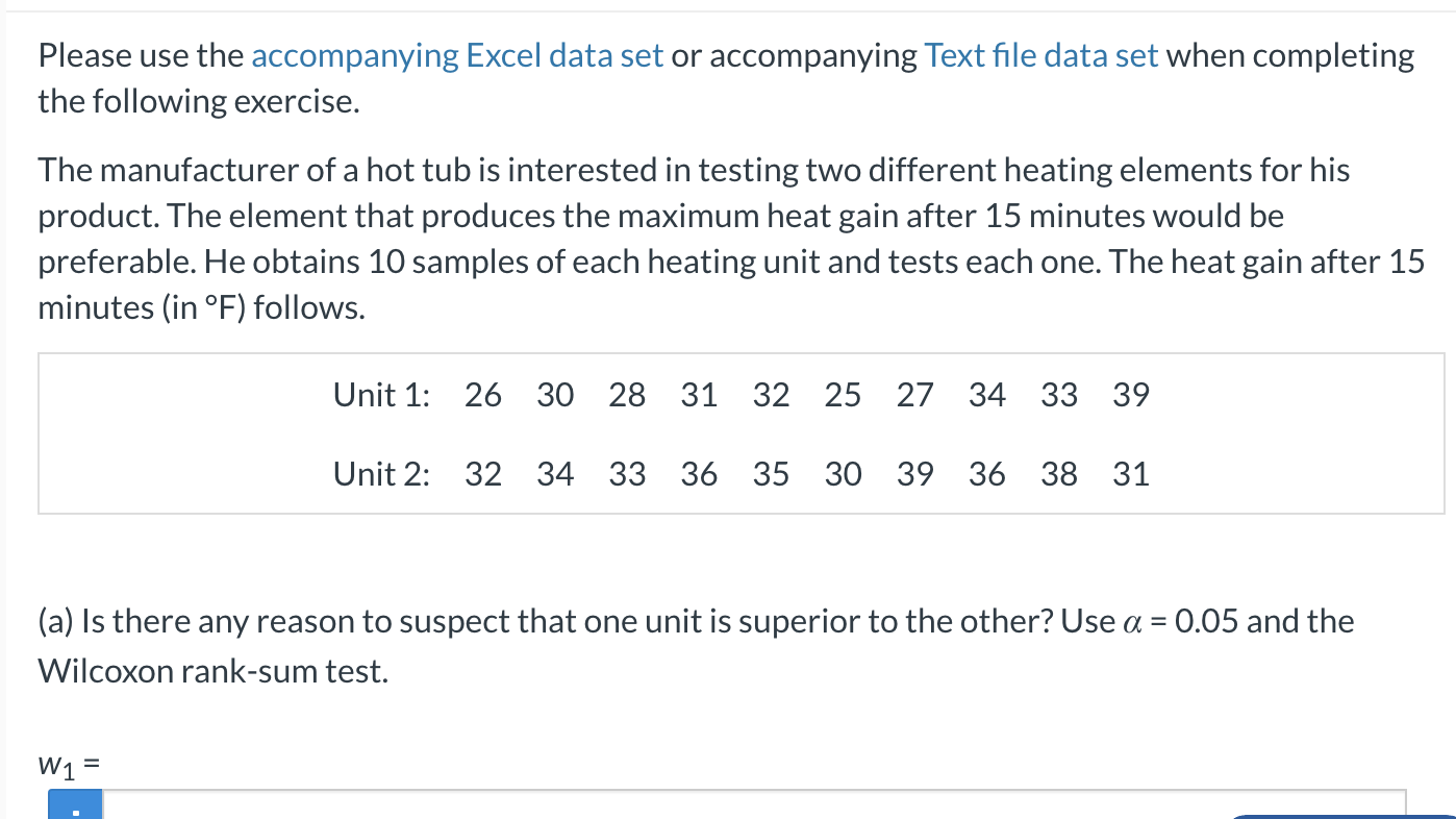 Solved Please use the accompanying Excel data set or | Chegg.com