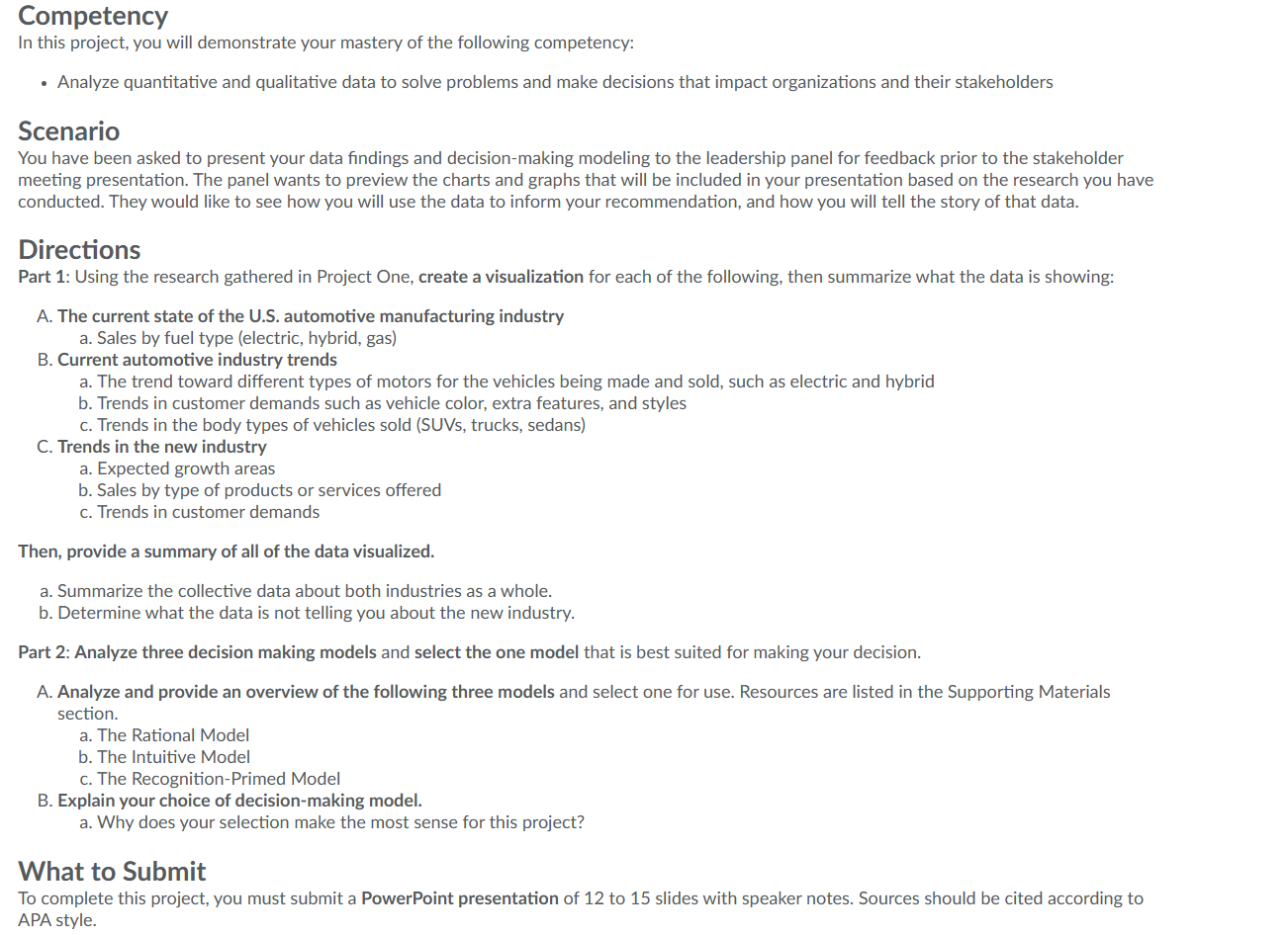 Solved Competency In this project, you will demonstrate your | Chegg.com