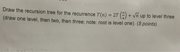 Solved Draw the recursion tree for the recurrence T(n) = 2T | Chegg.com