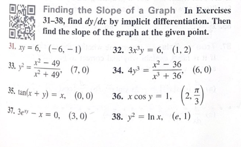 Solved Finding the Slope of a Graph In Exercises 31–38, find | Chegg.com