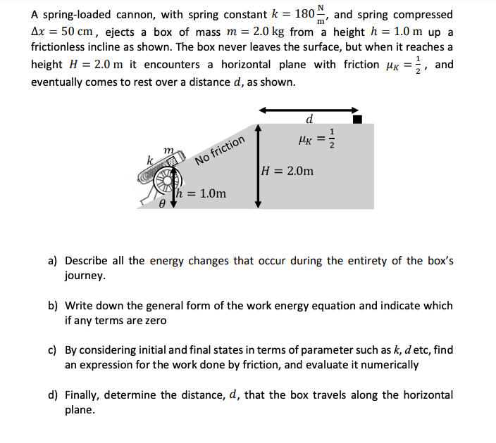 Solved A spring-loaded cannon, with spring constant k = 180 | Chegg.com