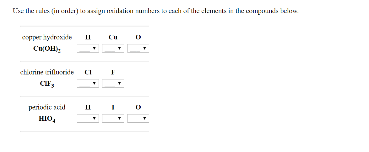 Solved Determine the oxidation state for each of the | Chegg.com