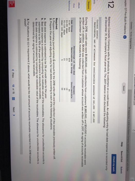 Solved To Do Assignments apter 07 Pre-Built Problems Help | Chegg.com