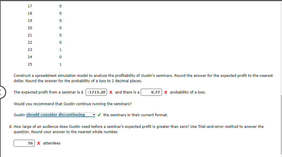 Solved conducts seminars for groups of 25 individuals. Each | Chegg.com
