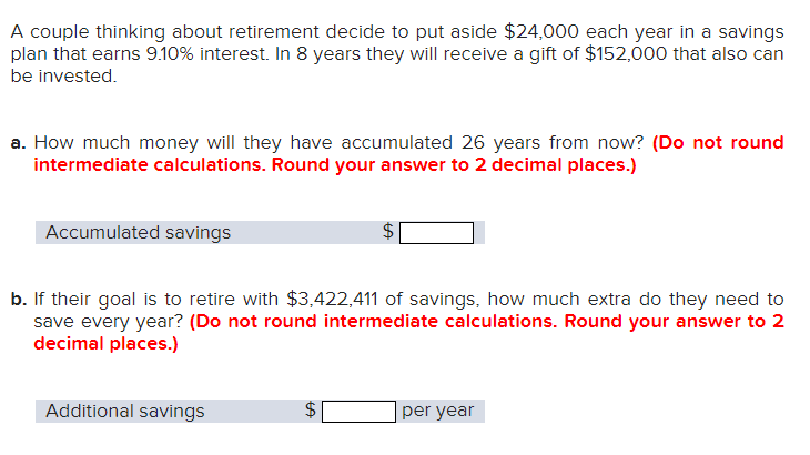 Solved A couple thinking about retirement decide to put | Chegg.com