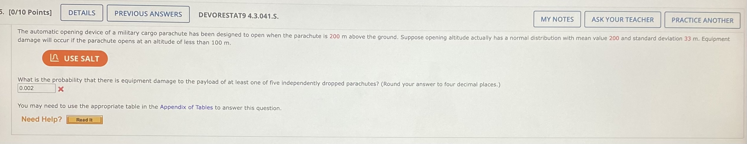 Solved damage will occur if the parachute opens at an | Chegg.com