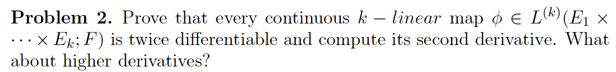 Solved Problem 2. Prove that every continuous k – linear map | Chegg.com