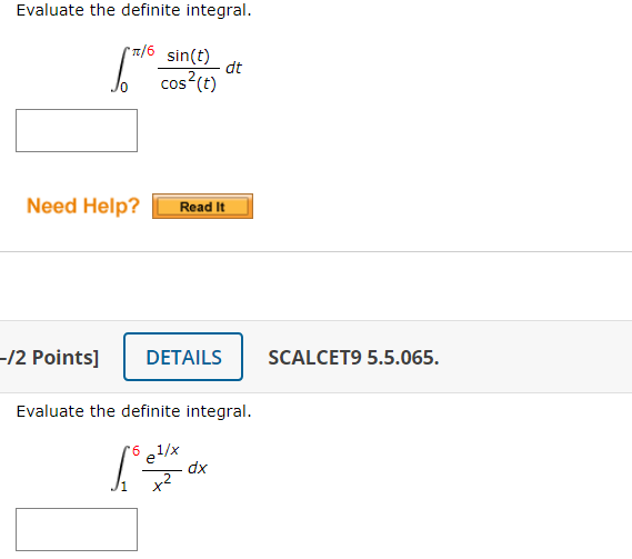 Solved Evaluate the definite integral. ∫0π/6cos2(t)sin(t)dt | Chegg.com