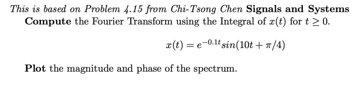 Solved This is based on Problem 4.15 from Chi-Tsong Chen | Chegg.com