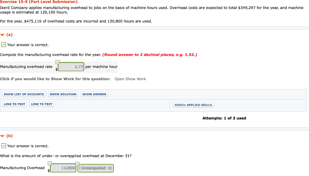 Solved Exercise 15-5 (Part Level Submission) Ikerd Company | Chegg.com