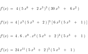 Solved Find the derivative of (5x^6+2x^3)^4 using chain rule | Chegg.com