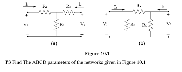 Solved P3)Find The ABCD parameters of the networks given in | Chegg.com