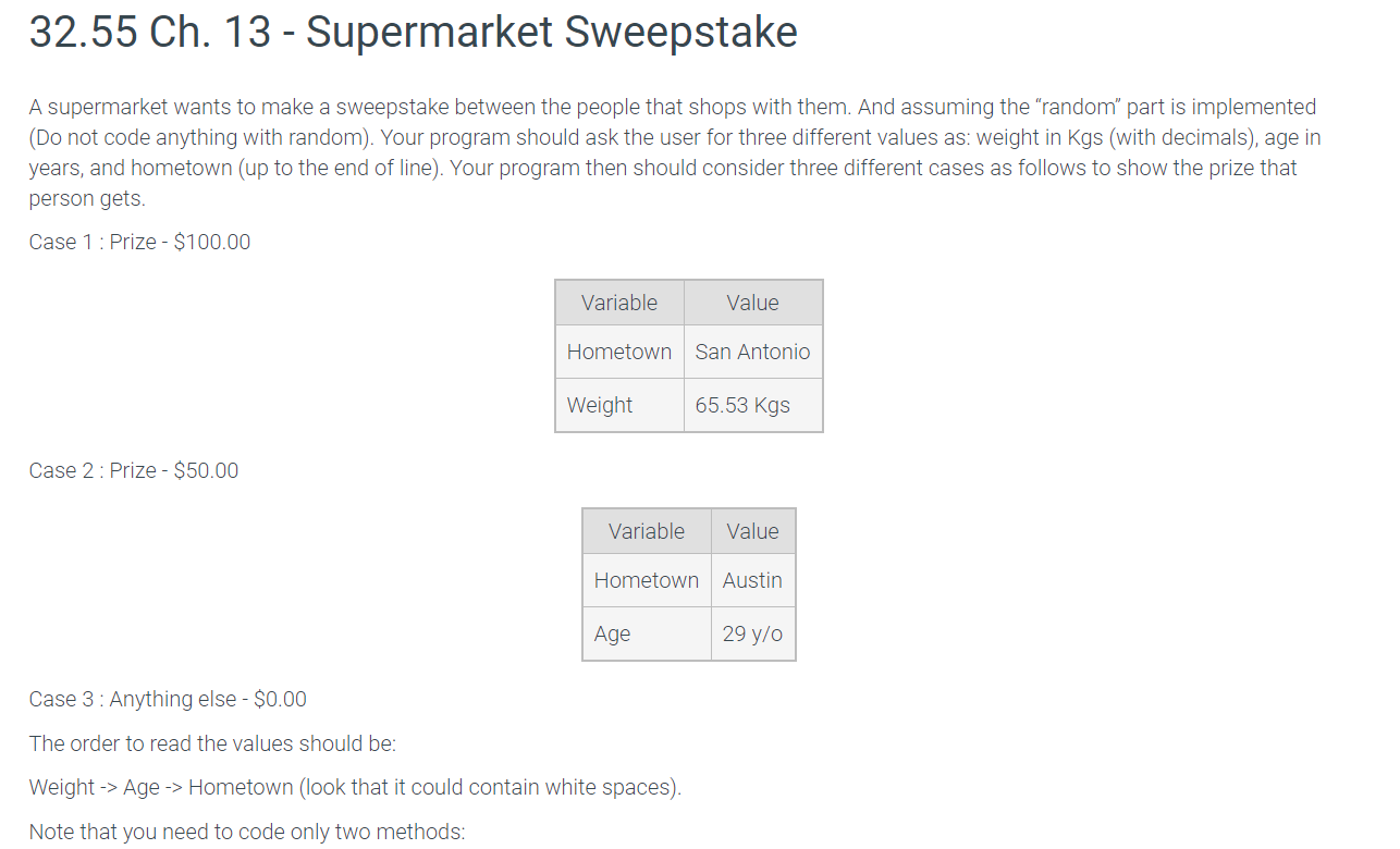 Solved He wanted us to set the switch statement's | Chegg.com