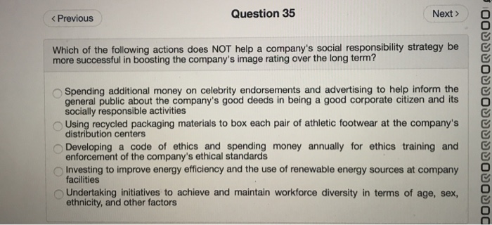 Solved Which of the following actions does NOT help a | Chegg.com