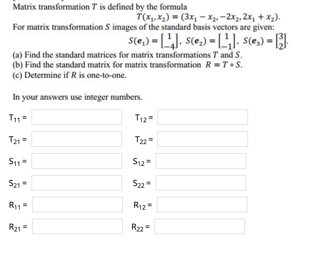 Solved Matrix transformation T is defined by the formula | Chegg.com
