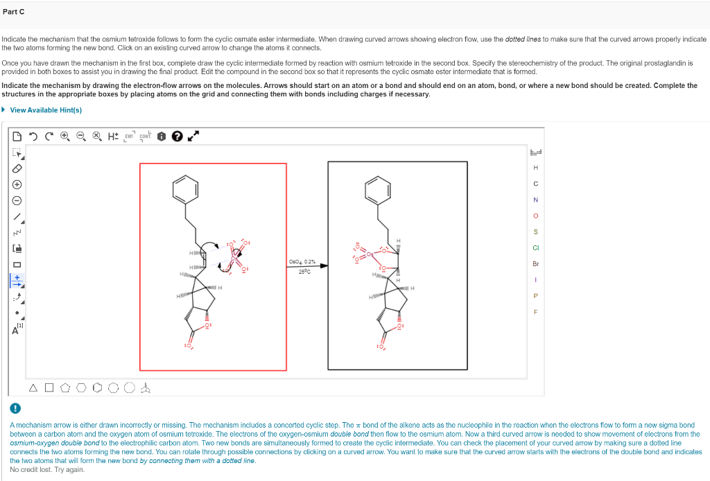 Solved Part C Indicate the mechanism that the osmium | Chegg.com