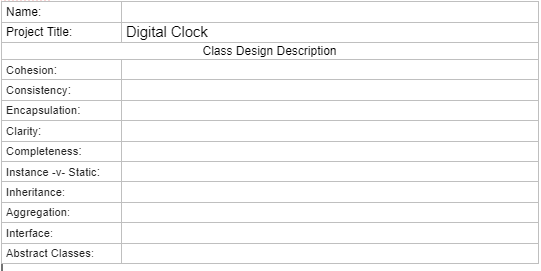 Solved Name: \begin{tabular}{l|l} Project Title: & Digital | Chegg.com