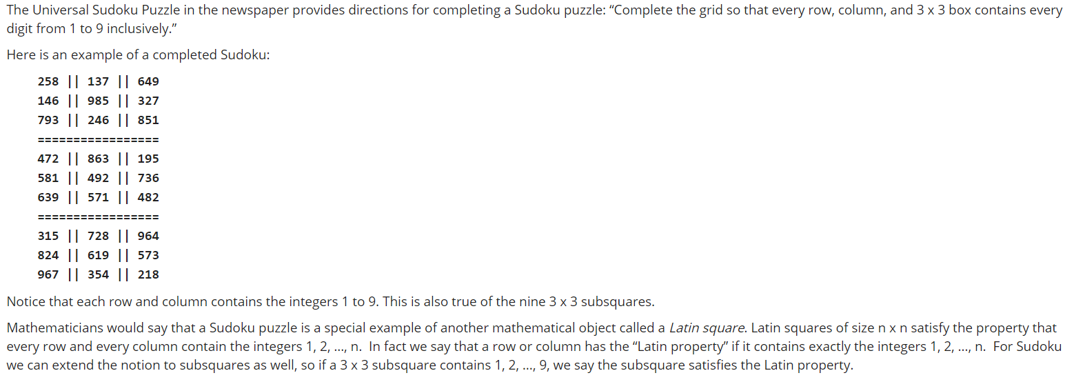 Solved The Universal Sudoku Puzzle In The Newspaper Provides Chegg