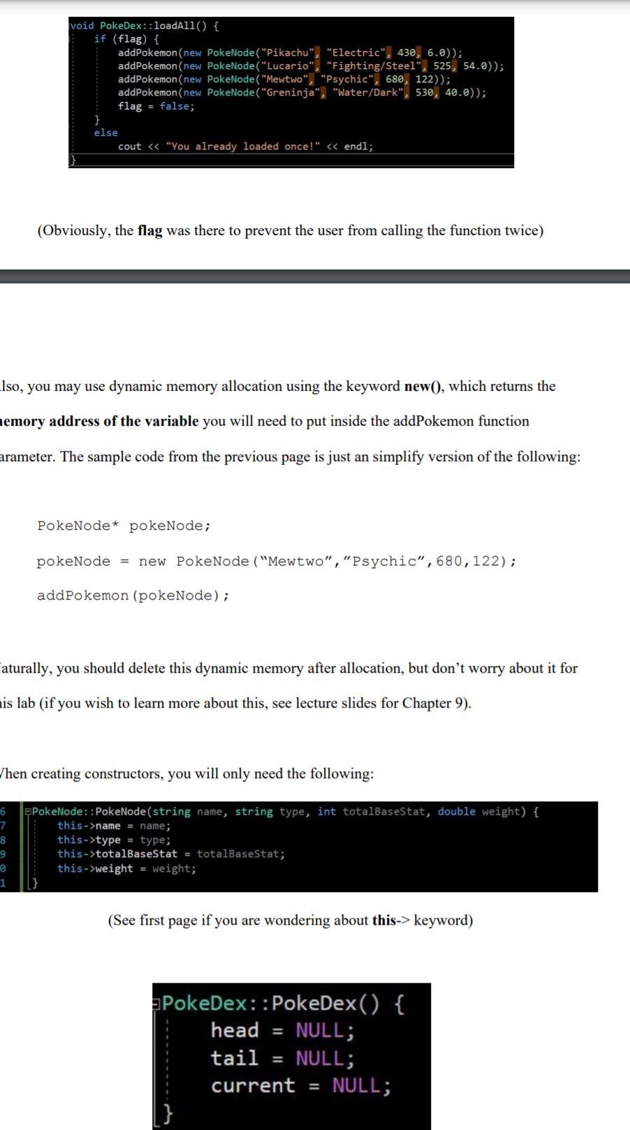 void Pokedex::loadAll() { if (flag) { addPokemon (new | Chegg.com