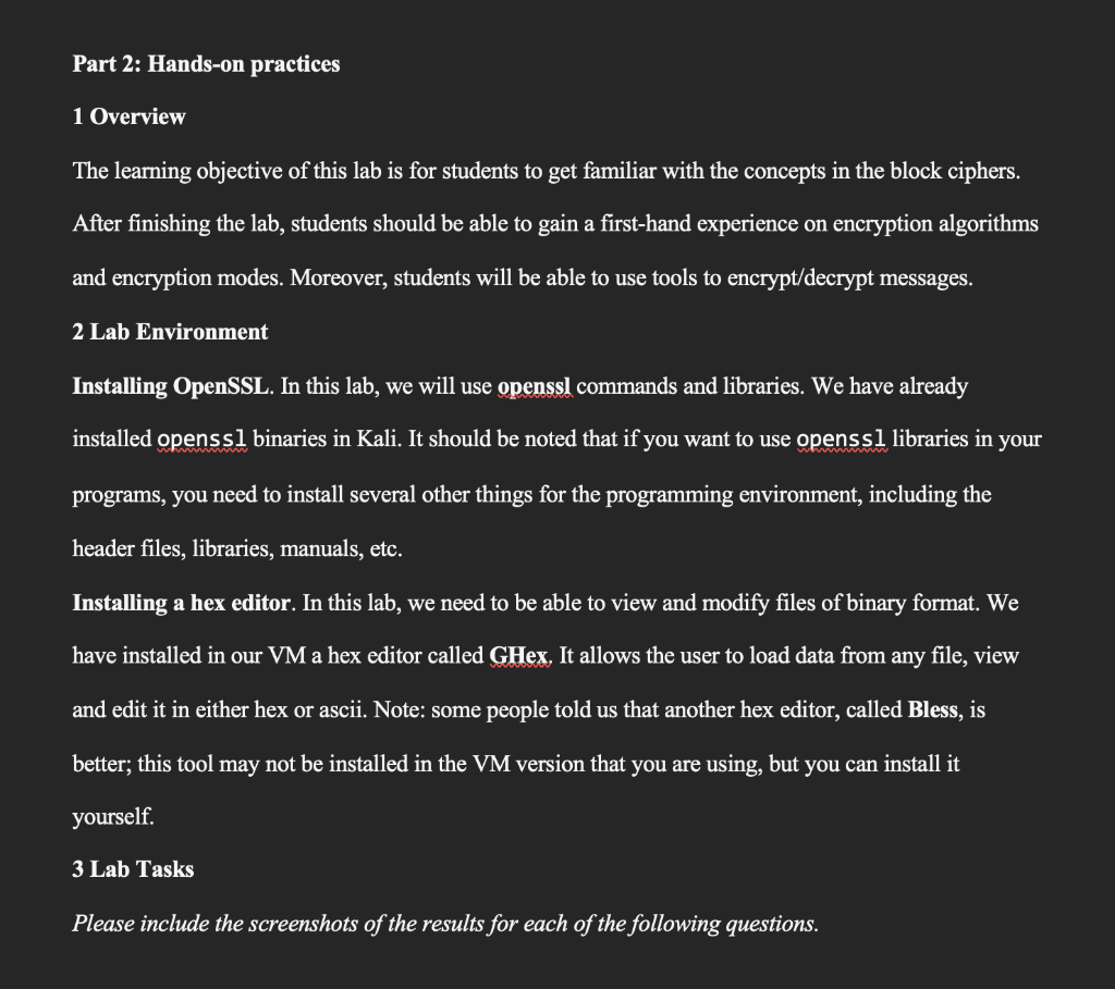 Part 2: Hands-on practices 1 Overview The learning | Chegg.com
