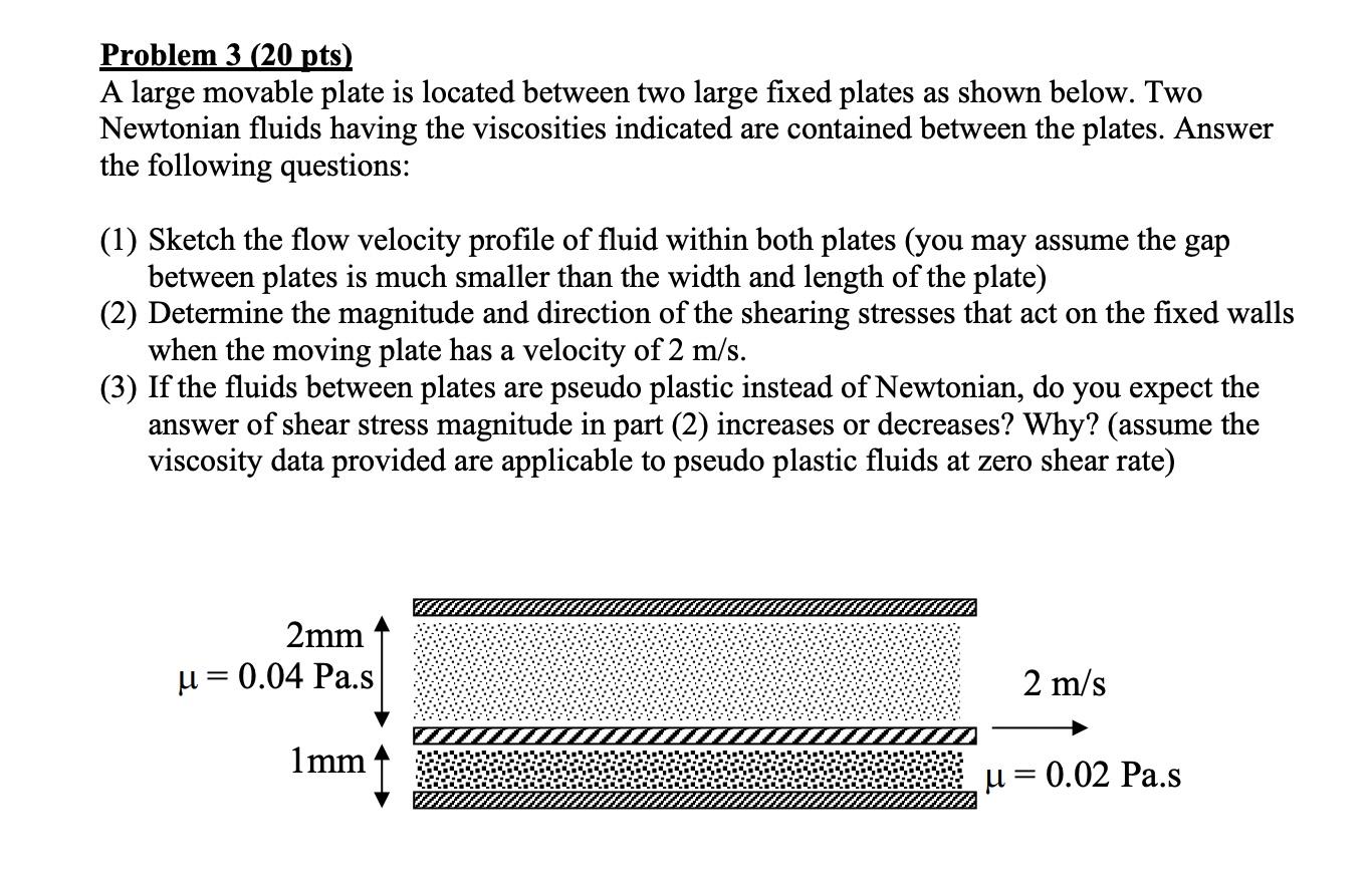 Solved Problem 3 (20 pts) A large movable plate is located | Chegg.com