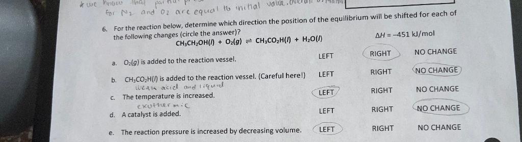 Solved for N2 and O2 are equal to initial 6. For the | Chegg.com