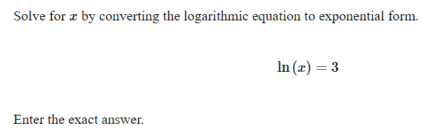 Solved Solve for x by converting the logarithmic equation to | Chegg.com Solved Solve for x by converting the logarithmic equation to | Chegg.com
