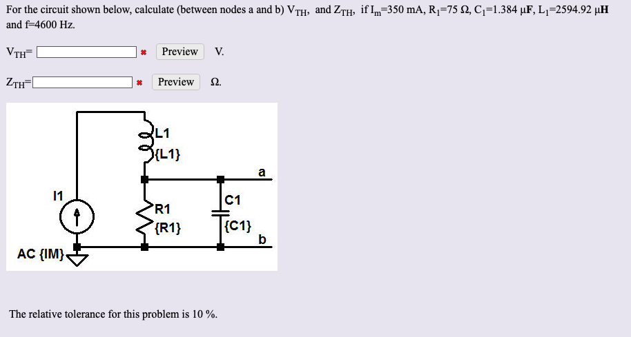 For the circuit shown below, calculate (between nodes | Chegg.com