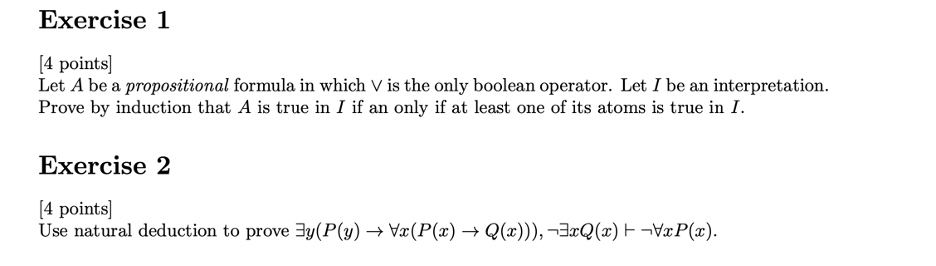 Solved Exercise 1 (4 points) Let A be a propositional | Chegg.com