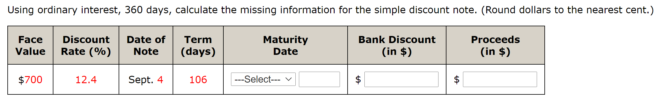 Solved Using ordinary interest, 360 days, calculate the | Chegg.com
