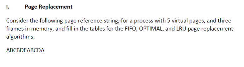 Solved Page Replacement Consider the following page | Chegg.com